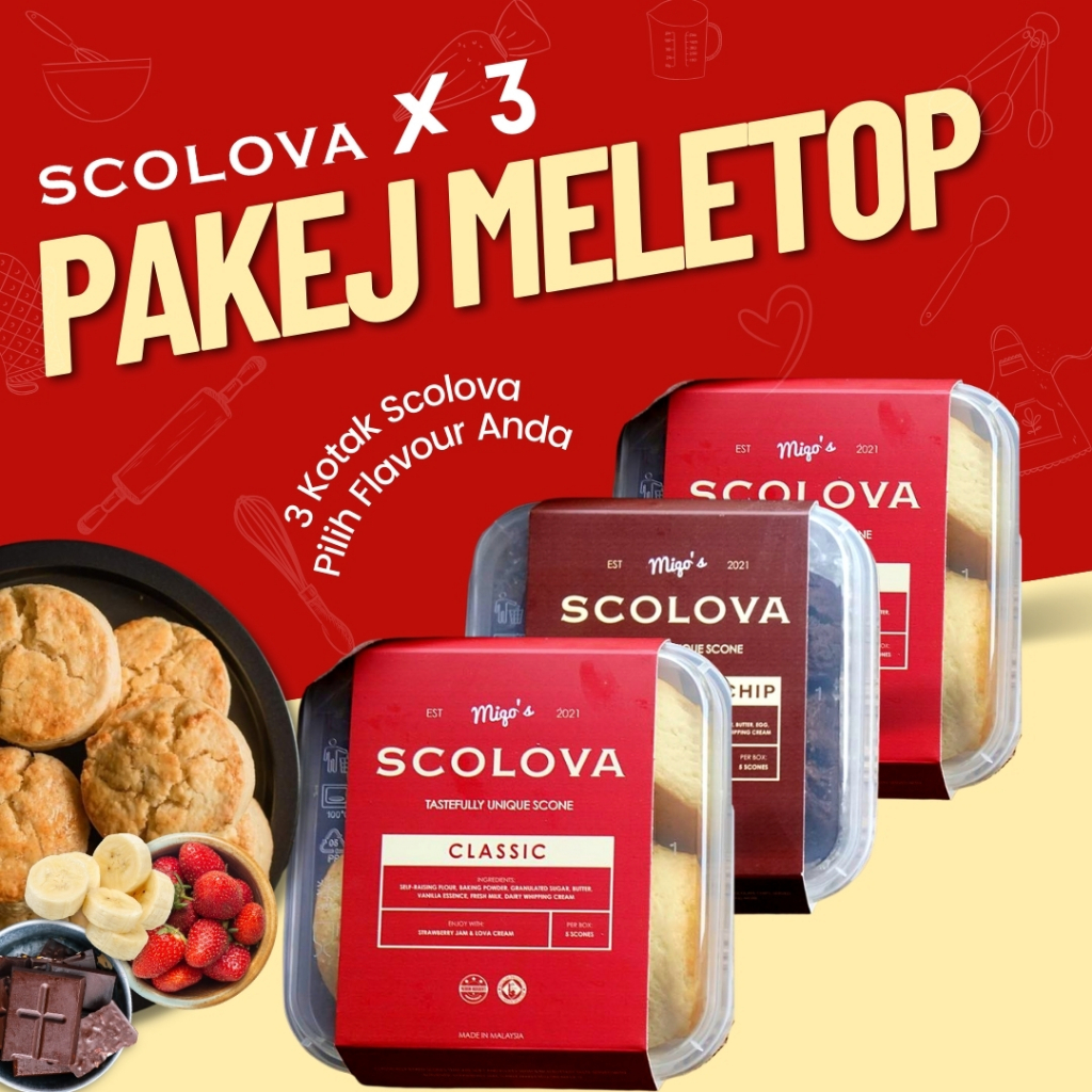 Pakej Meletop - 3 Box Miqo's Scolova - SoftBake Delight Scone, Scone ...