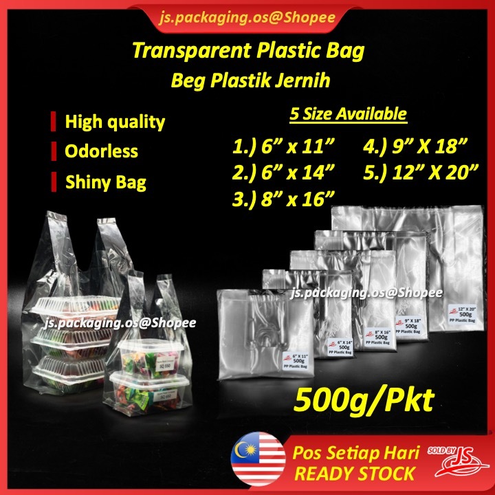 PP Singlet Plastic Bag Transparent Plastik Jernih 500g/Pkt Plastik ...