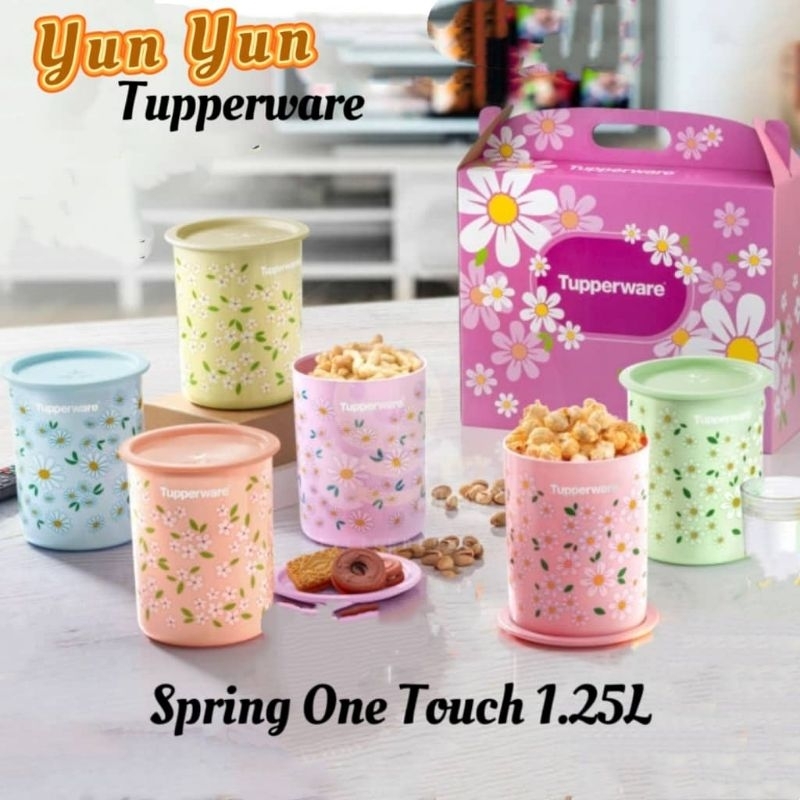 [LIMITED EDITION] Tupperware Spring One Touch 1.25L (1PC / 3PCS / 6PCS) | Shopee Malaysia