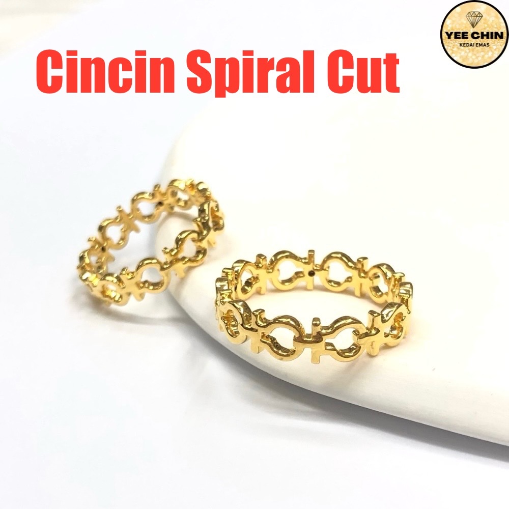 Yee Chin Cincin Emas 916 Cincin Spiral Cut 5D / Ring Gold 916 | Shopee Malaysia