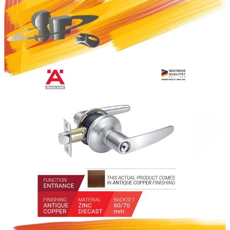 HAFELE MTL8101 TUBULAR LEVER HANDLE CYLINDRICAL LOCK (GERMANY) | Shopee ...