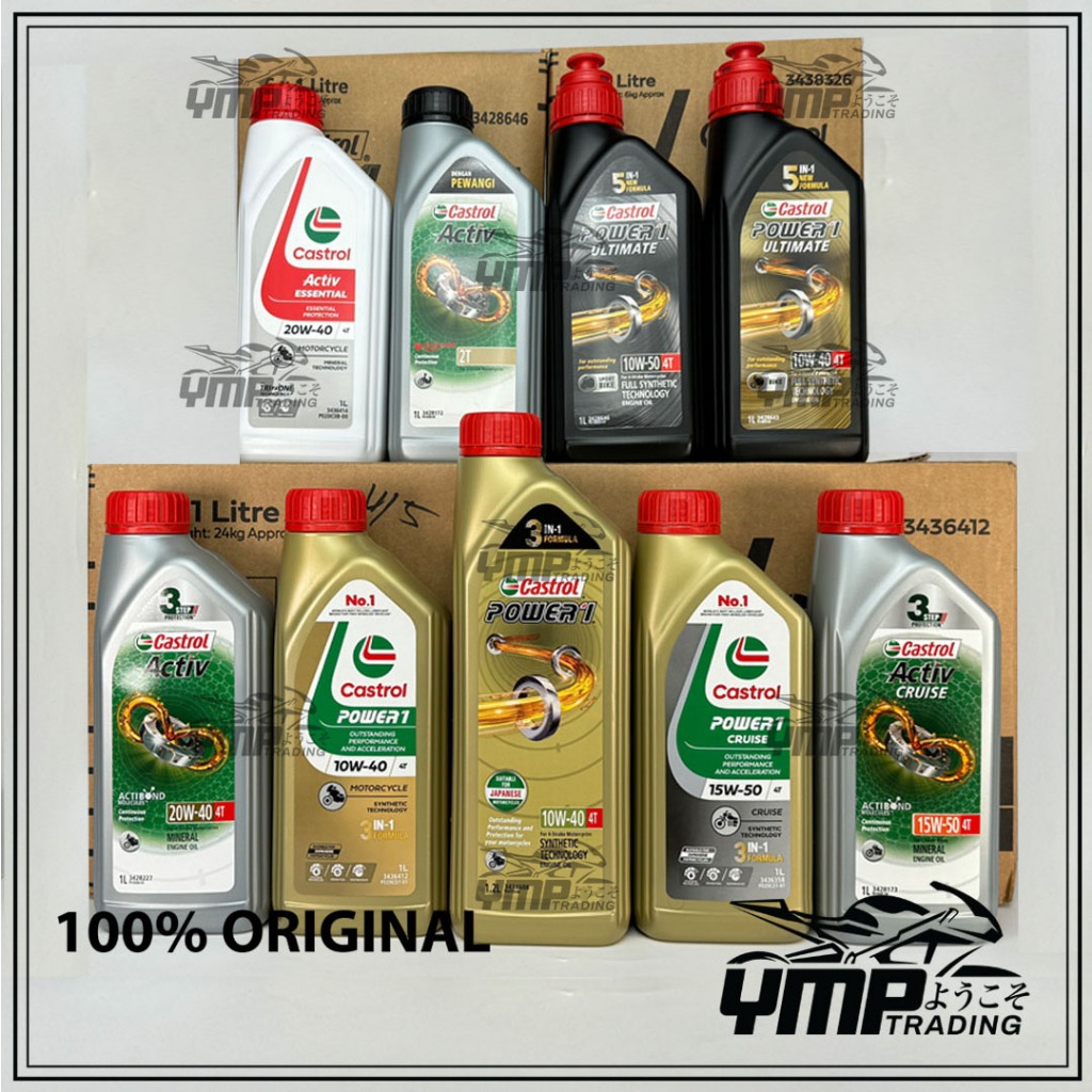 CASTROL MINYAK HITAM MOTORBIKE 100% ORIGINAL POWER 1 ULTIMATE ACTIV ...