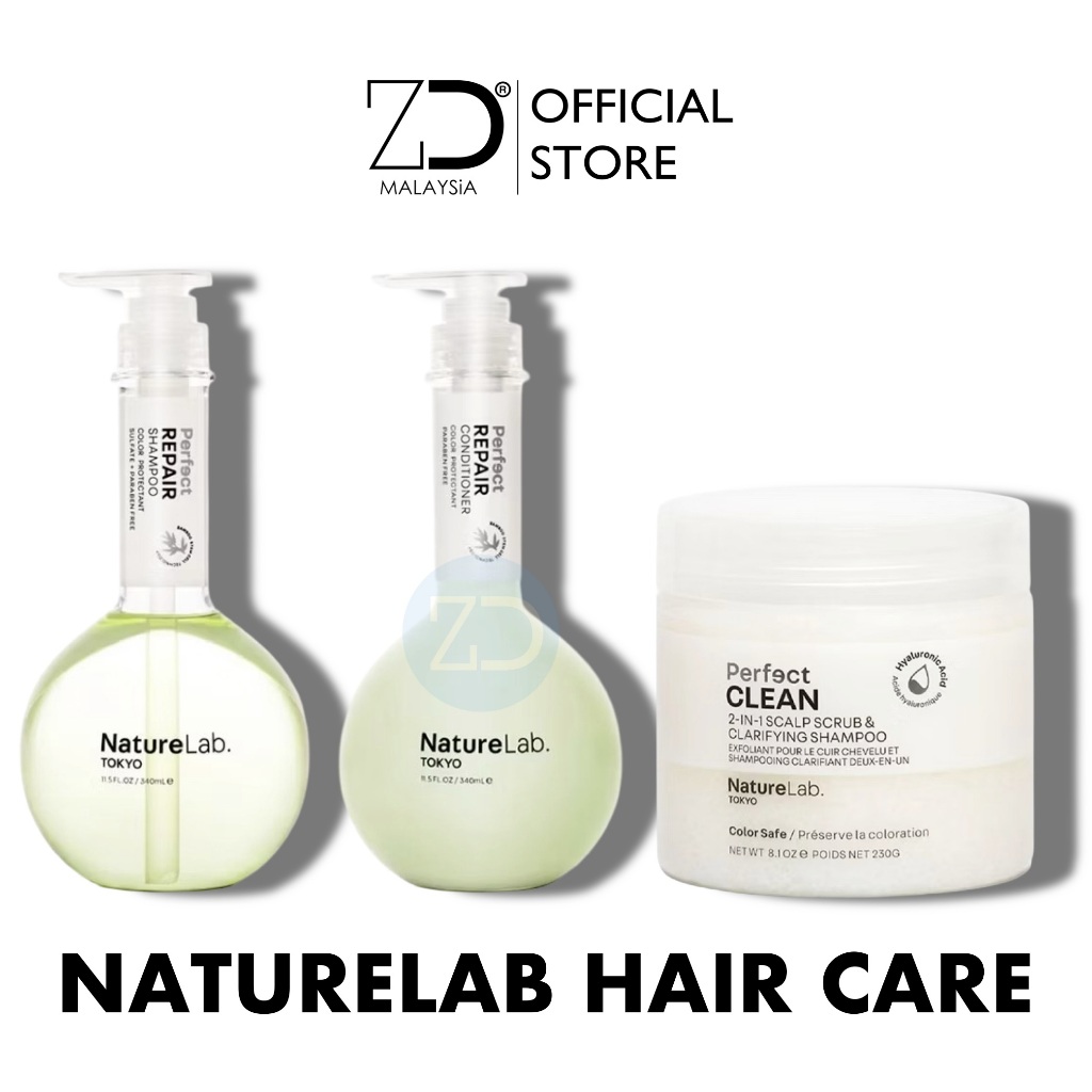 NATURELAB Tokyo Perfect Clean Clarifying Scalp Scrub 230g/NATURELAB Tokyo Perfect Repair Shampoo ...