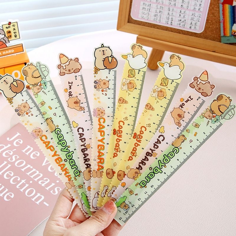 Capybara Acrylic Wave Ruler Bookmark Student Stationery Ruler Pembaris ...