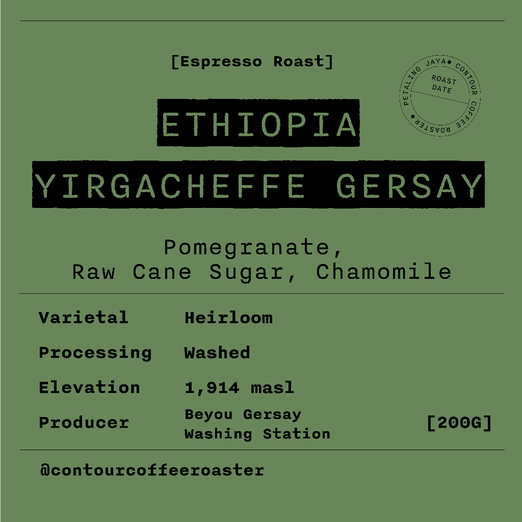 CONTOUR Espresso Roast / ETHIOPIA YIRGACHEFFE GERSAY / Single Origin ...