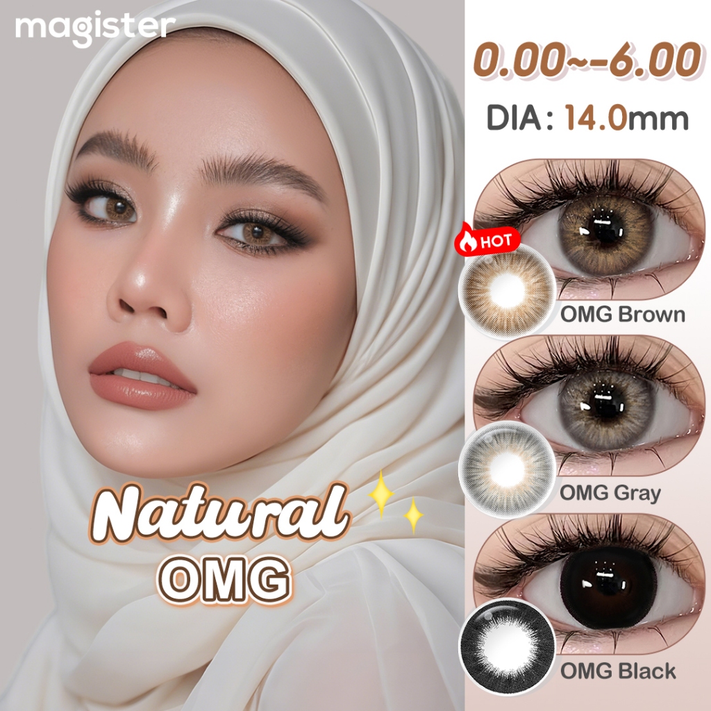 【Power 0.00~-6.00】1Pair Magister Contact Lenses with Power 14.0MM OMG ...