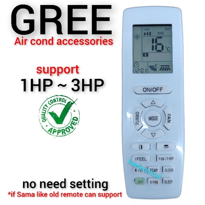 GREE AIR COND REMOTE CONTROL YAP1F | Shopee Malaysia