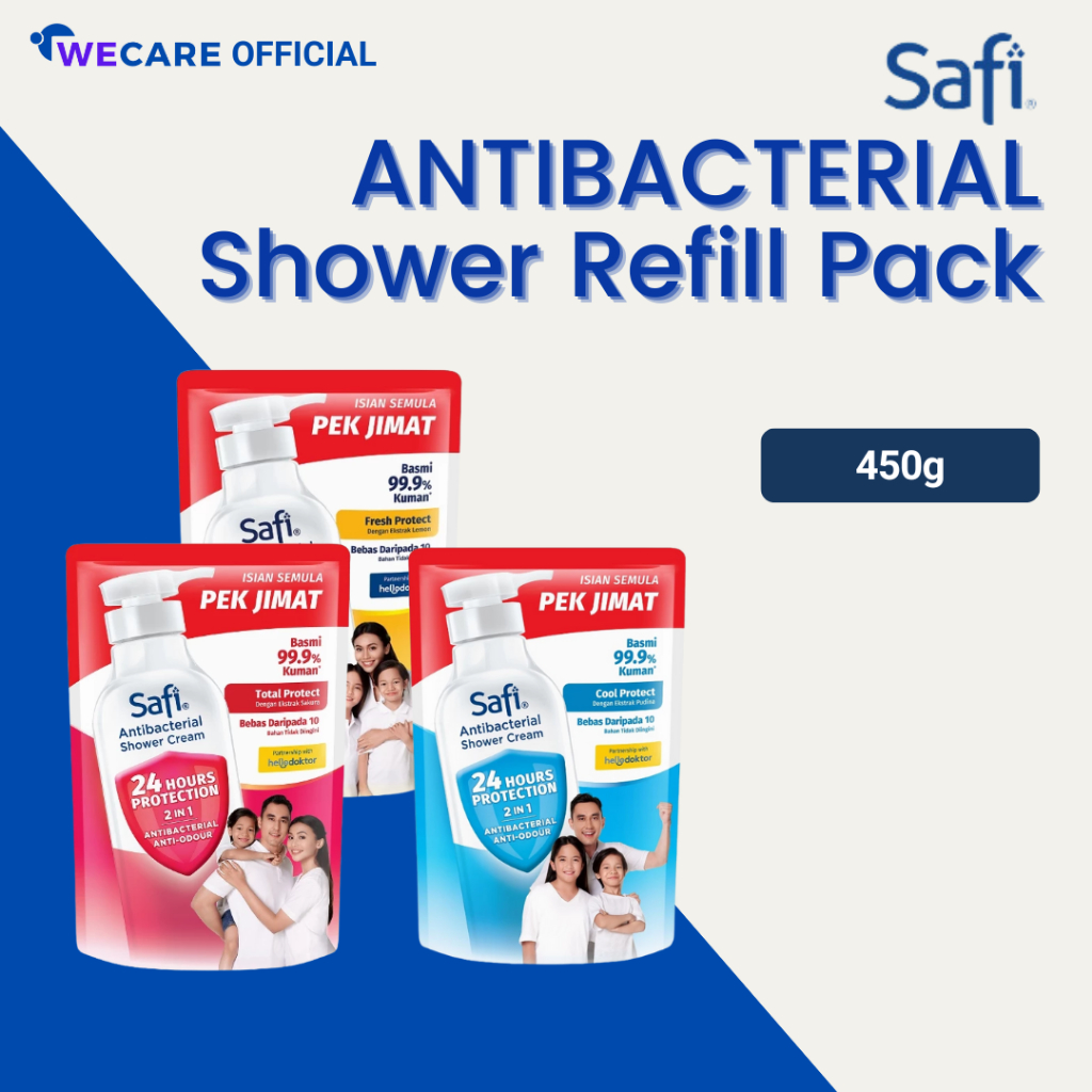 Safi Anti Bacterial Protect Shower Cream Refill Pack (450g) - (Fresh ...