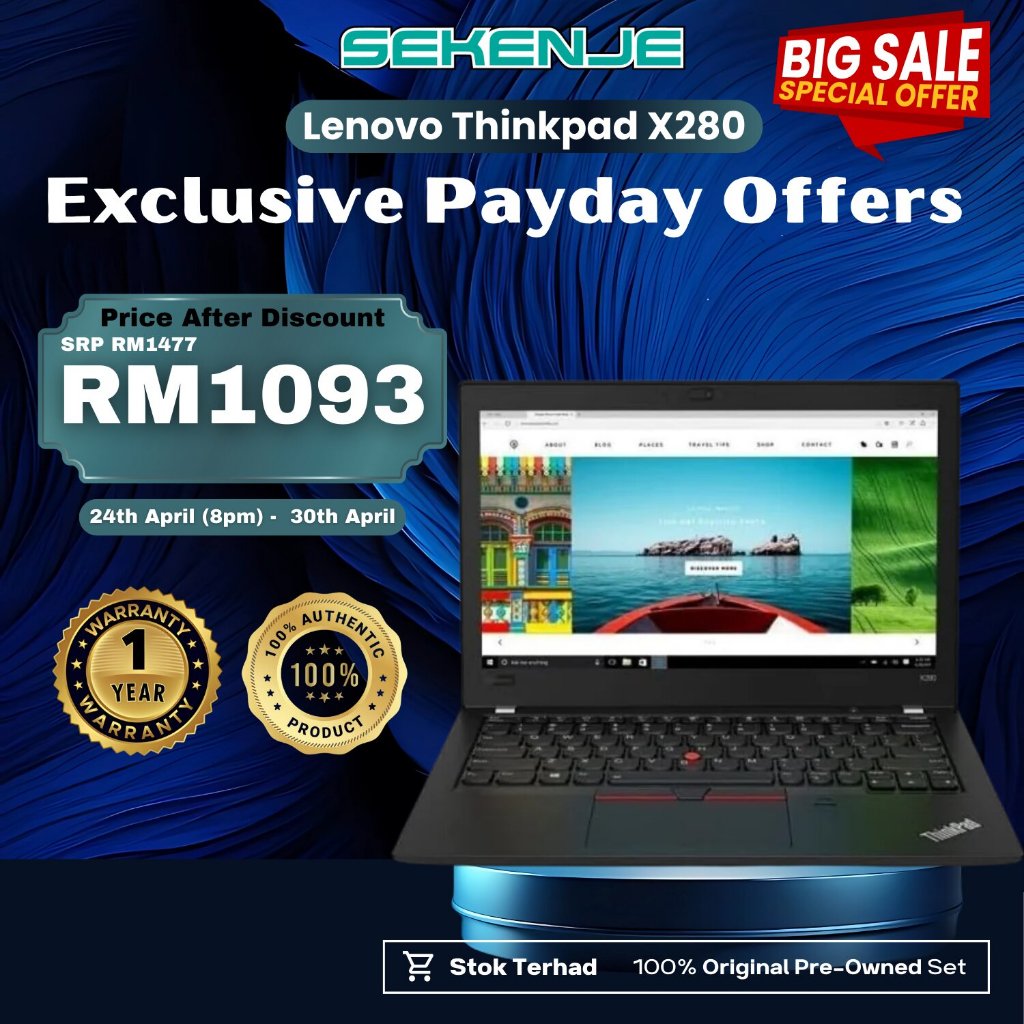 RF Lenovo Thinkpad X280 Intel Core i5- 8th Gen 8GB RAM 256GB SSD 12.5 ...