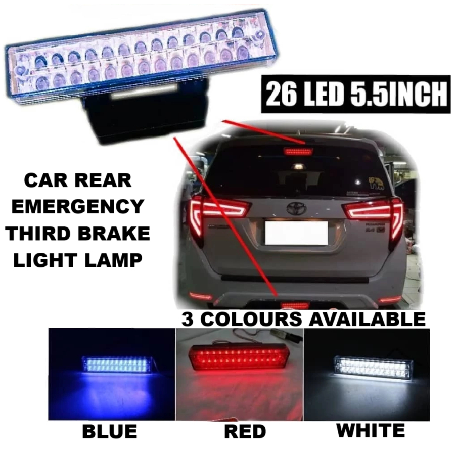 Car Emergency Third Brake Light LED Flash Rear Bumper Lamp Lampu Brek ...