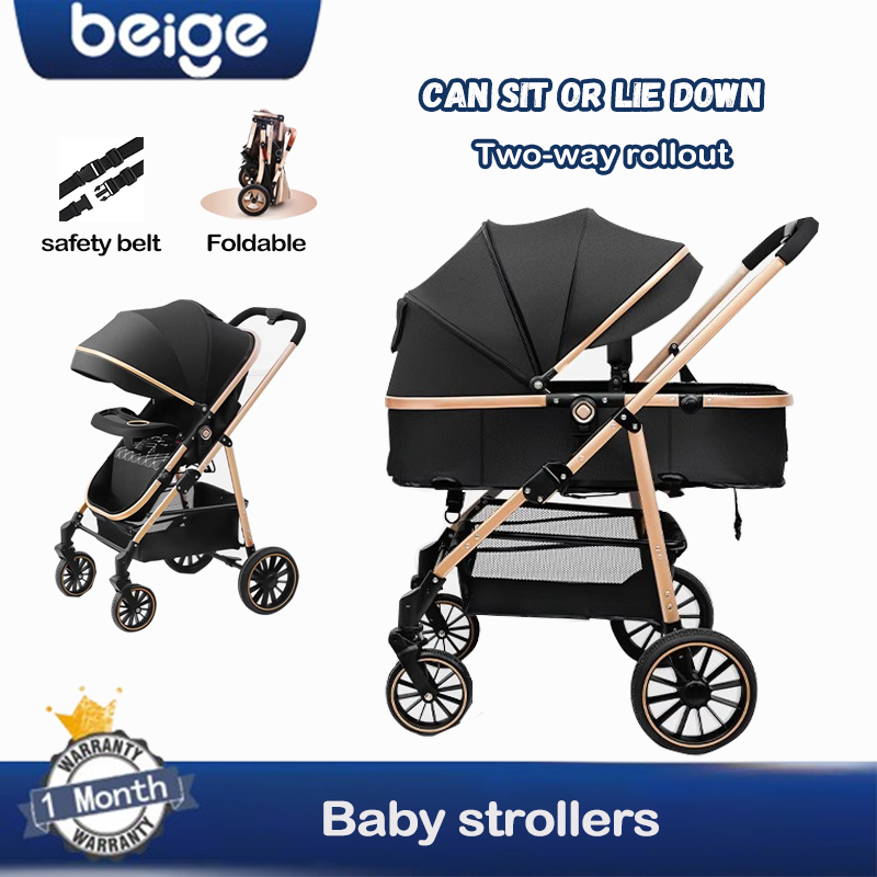 Beige Premium Stroller baby 5 in 1 Baby Stroller 2 Way Facing Stroller ...