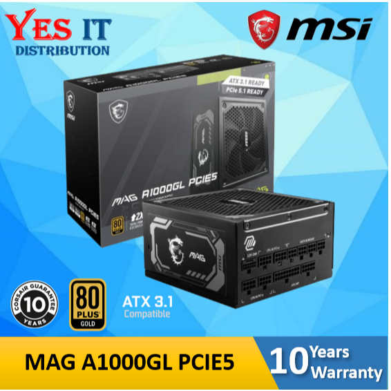 MSI MAG MPG A750GF / A750GL / A850GF / A850GL / A850G / A1000GL 80PLUS GOLD POWER SUPPLY ...
