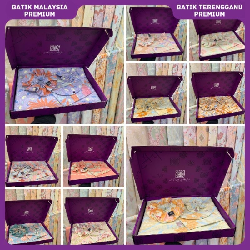 Noor Arfa Batik Velvet Premium Gift Set | Kain Batik 2m + Brooch Batik ...