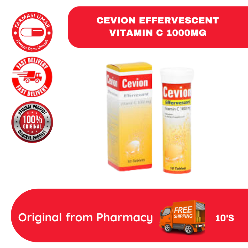 Cevion Effervescent Vitamin C 1000mg (10 tablets) - kuatkan imun badan ...