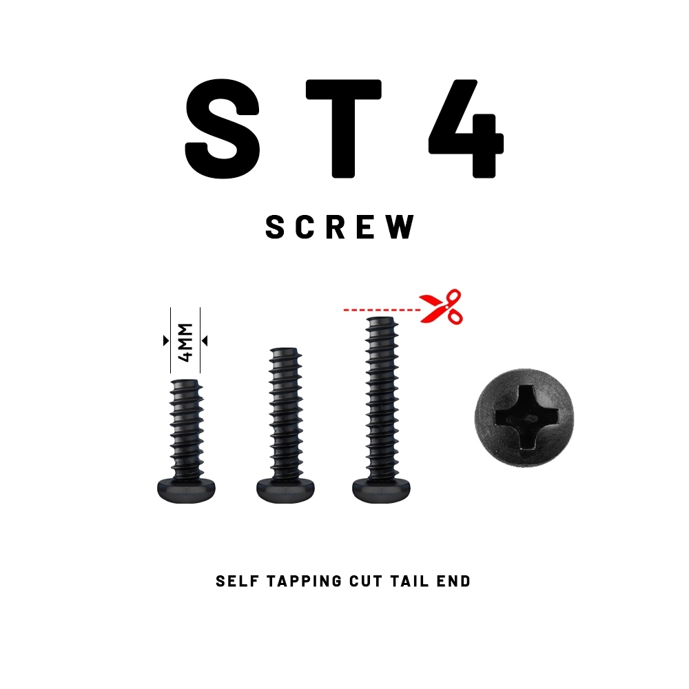 [ST4] Screw Self Tapping Flat Cut Tail End Electronic Bolt 4MM Diameter ...