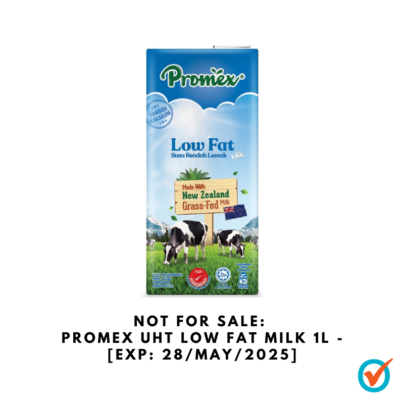 NOT FOR SALE: Promex UHT Low Fat Milk 1L - [EXP: 28/May/2025] | Shopee ...