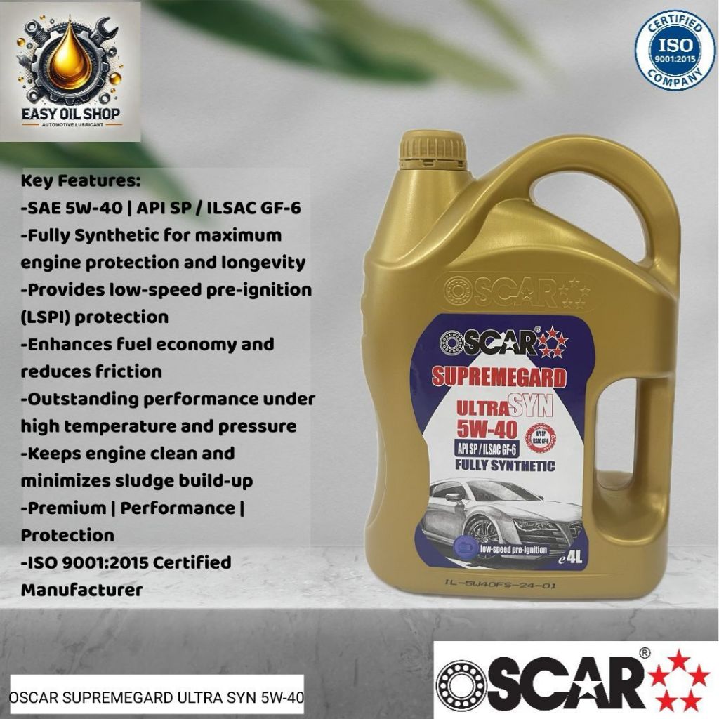 OSCAR SUPREMEGARD ULTRA SYN 5W-40 Fully Synthetic(4L) | Shopee Malaysia