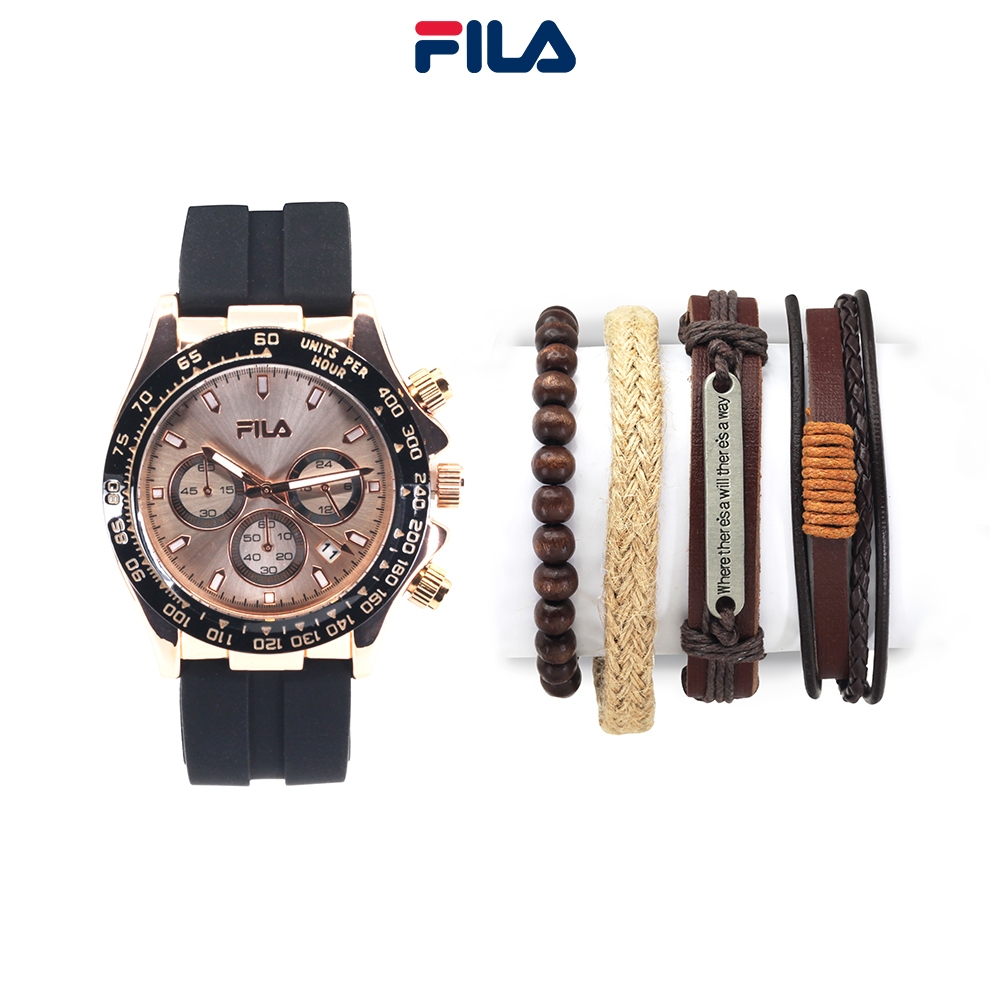 FILA Box Set Men's Rubber Quartz Watch with Accessories 38-885 | Shopee Malaysia
