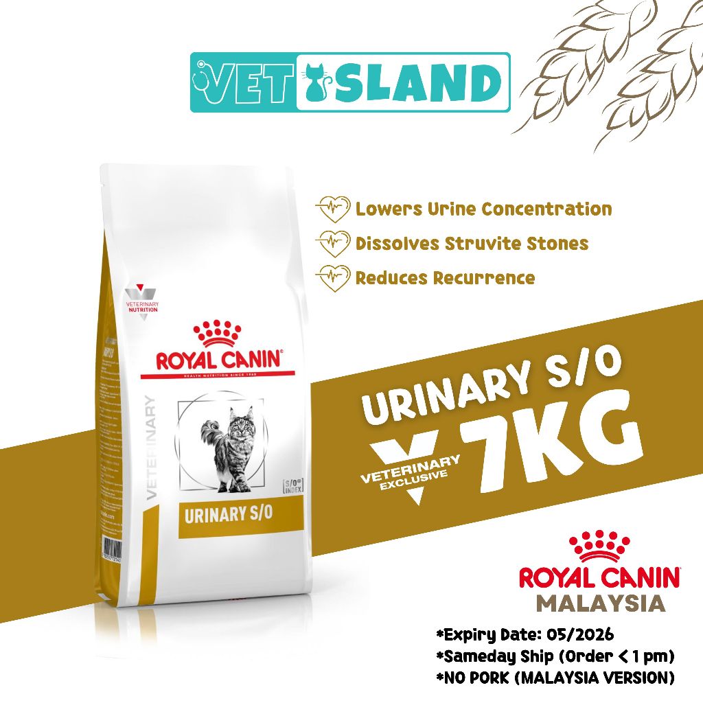 ROYAL CANIN -Urinary S/O 7KG Dry Cat Food Makanan Kering Kucing Kibble ...