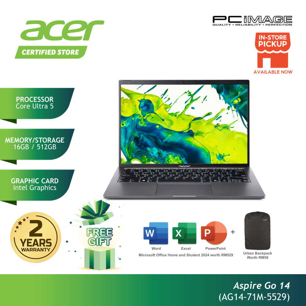 ACER Aspire GO 14 Ai 14" WUXGA Core Ultra 5-AG14-71M-5529 Core Ultra 7 ...