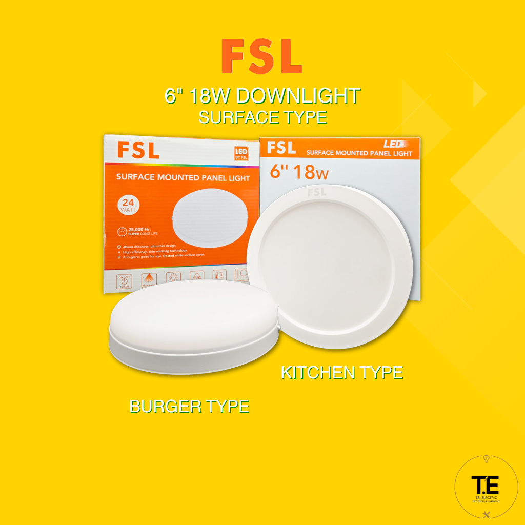 6" 7" 8" 9" SURFACE DOWNLIGHT | ROUND / SQUARE PANEL LIGHT LAMPU ...