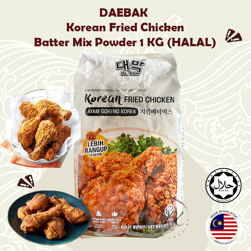 Mamee Daebak Korean Fried Chicken Batter Mix Powder HALAL 1KG | Shopee ...