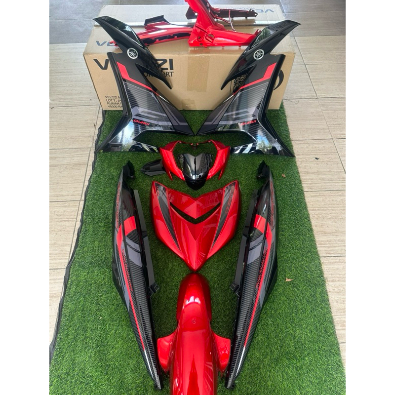 Body coverset Y15 V1 V2 exciter RC merah hitam stiker tanam jenama ...