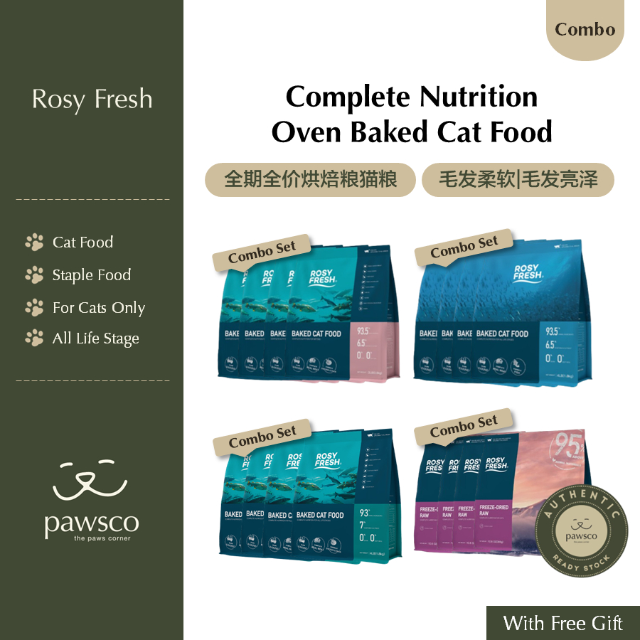 Rosy Fresh Combo Set Makanan / Rosy Fresh Complete Bake Food Cat Food ...