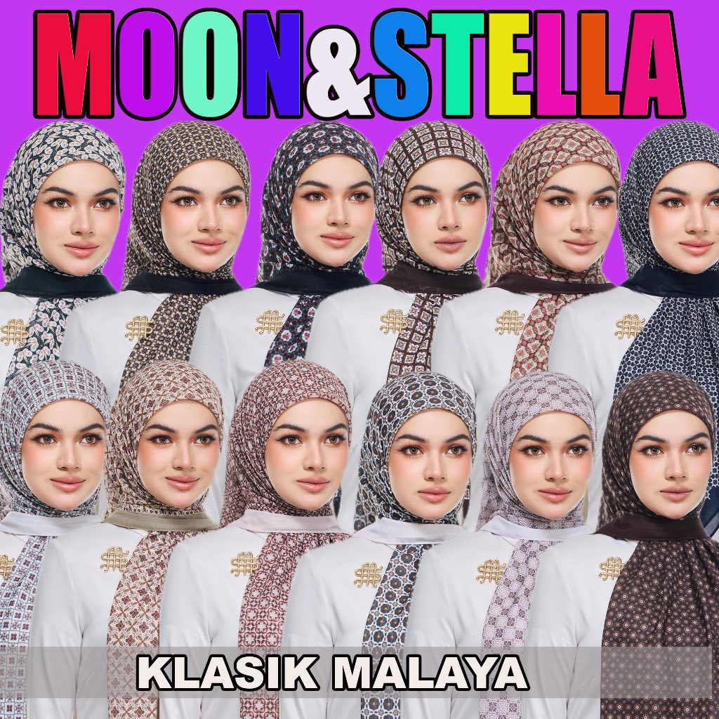 MOONANDSTELLA KLASIK MALAYA|BAWAL MOONANDSTELLA|TUDUNG MURAH|BIDANG 45 ...