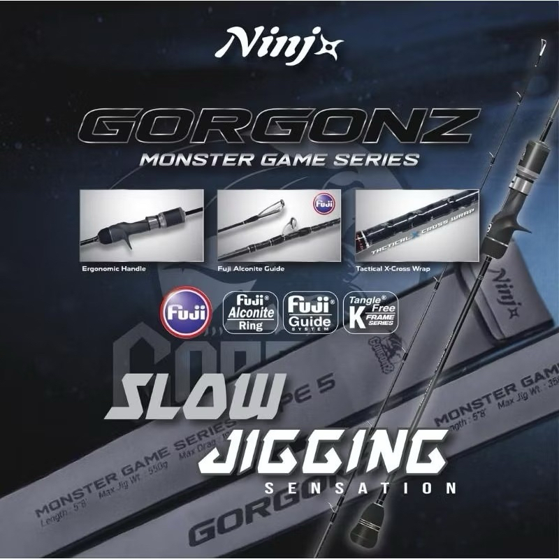 NINJA GORGONZ SLOW JIGGING OVERHEAD JIGGING FISHING ROD | Shopee Malaysia