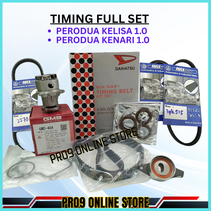 PERODUA KENARI KELISA MYVI VIVA 1.0 TIMING BELT KIT SET GMB WATER PUMP ...