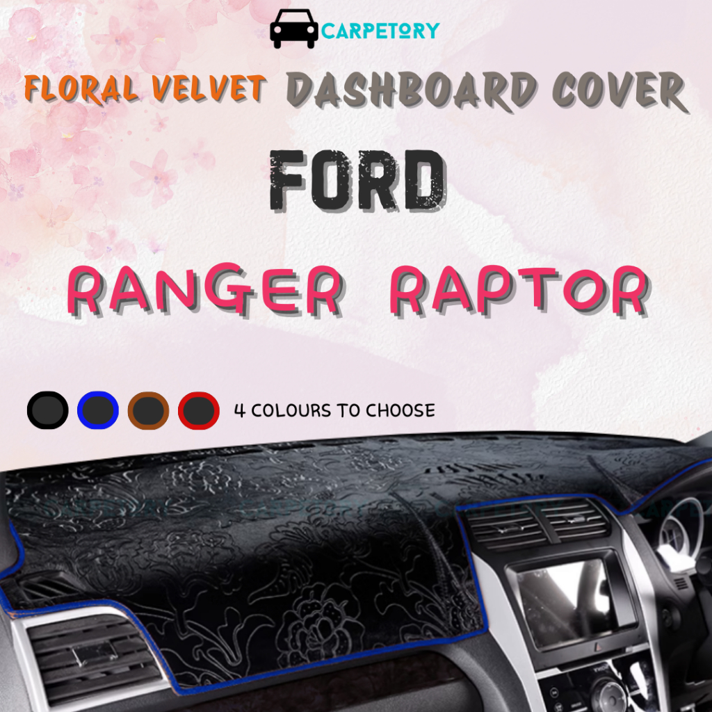 Ford Ranger Raptor T6 T7 T8 T9 Wildtrak Floral Velvet Dashboard Cover ...