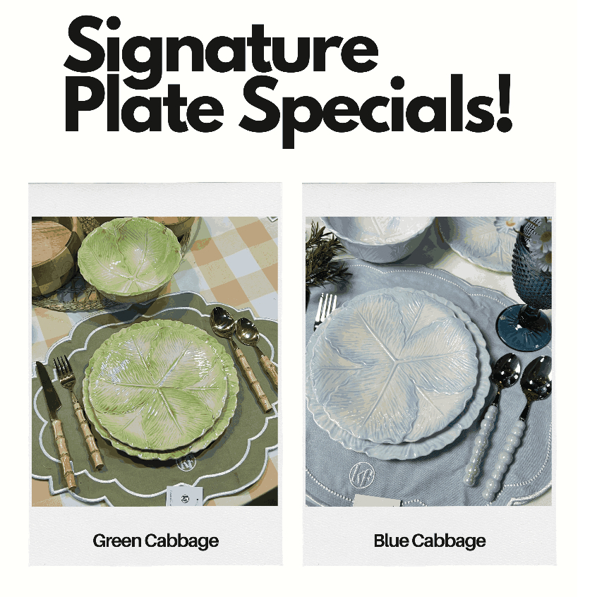 KF Studio - Cabbage Plate Set Plate & Bowl (2 color- Green and Blue ...