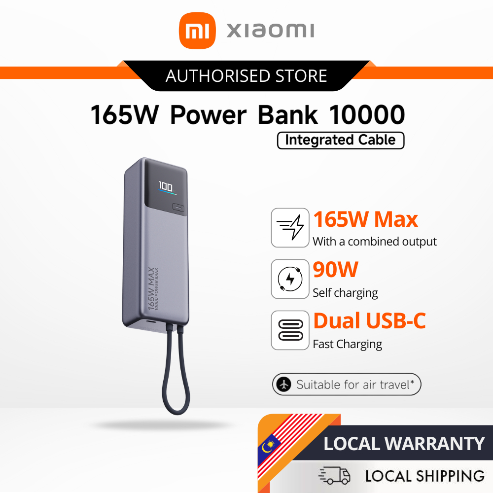 Xiaomi 165W Power Bank 10000mAh (Integrated Cable） | Shopee Malaysia
