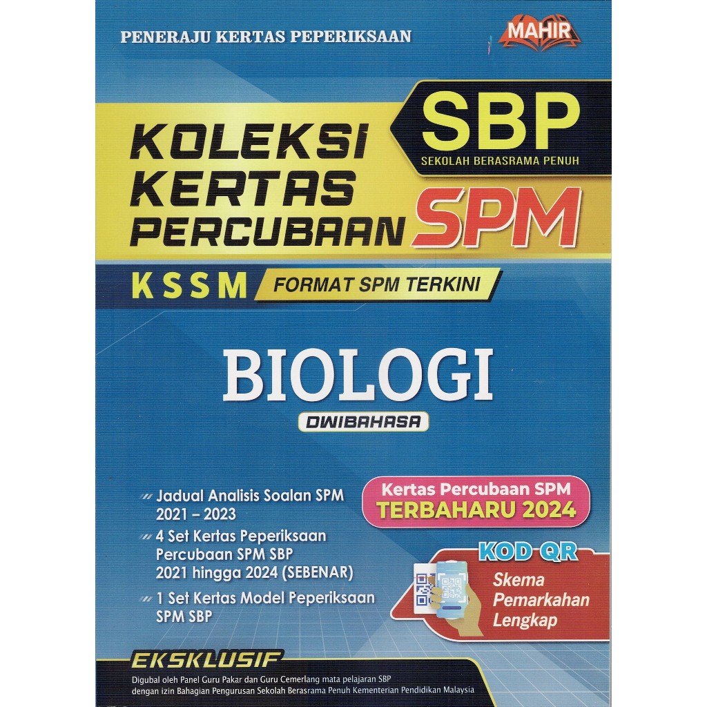 BUKU LATIHAN ( 2025 ) : KOLEKSI KERTAS PERCUBAAN SPM KSSM SBP BIOLOGI DWIBAHASA ( FORMAT SPM ...