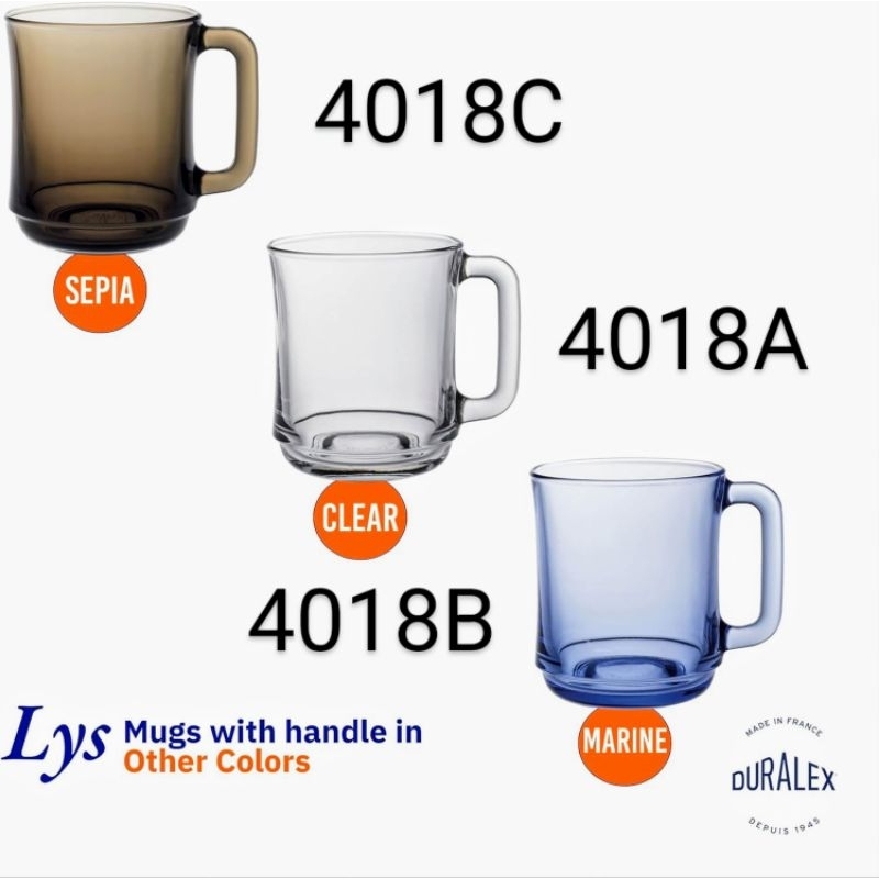 Duralex Gelas Cawan Hitam,putih,biru 31cl :1/6pcs(4018C,A,B) | Shopee ...