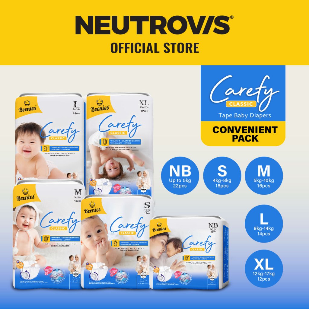 [Convenient Pack] BEENIES Baby Comfy Disposable Diaper - NB/S/M/L/XL ...