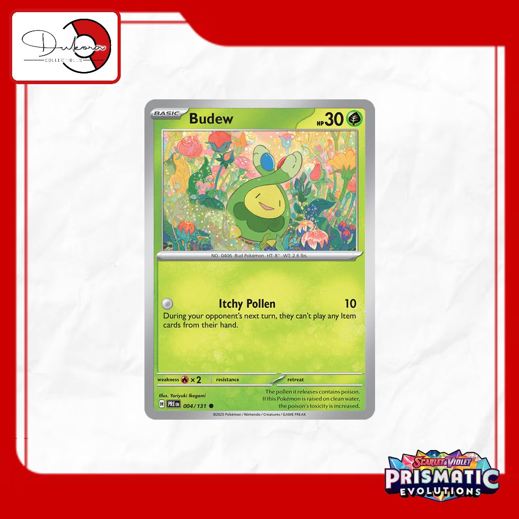 Budew - 004/131 - Common [Pokémon TCG : Scarlet & Violet: Prismatic Evolutions SV08.5] | Shopee ...