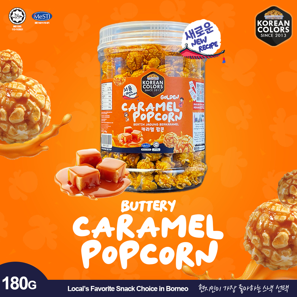 KOREAN COLORS Premium Golden Caramel Popcorn-Handmade Quality [Halal ...