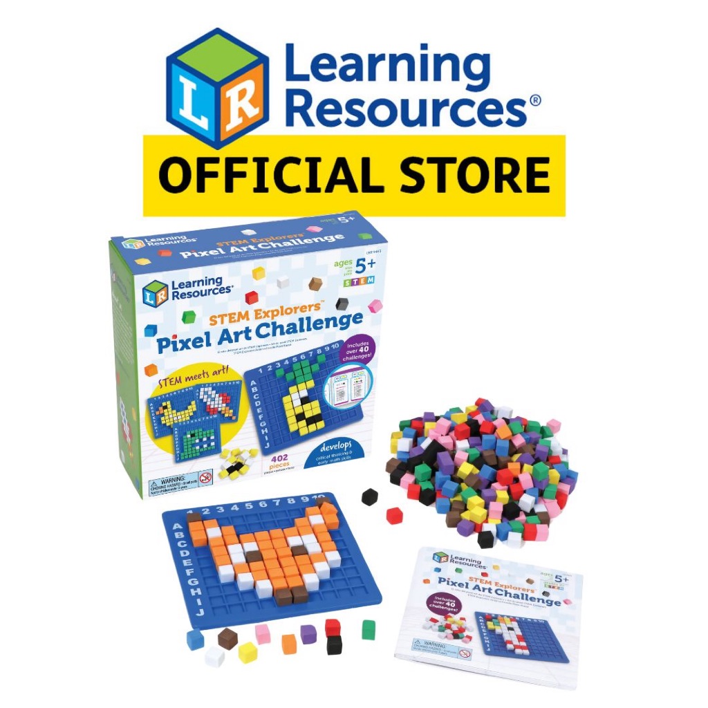 Learning Resources STEM Explorers Pixel Art Challenge- Age 5+, STEM ...