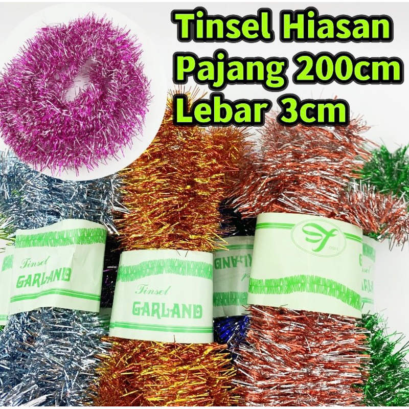 1Pc 2Meter Tinsel Garland Tinsel Christmas Decoration/Raya Decoration ...