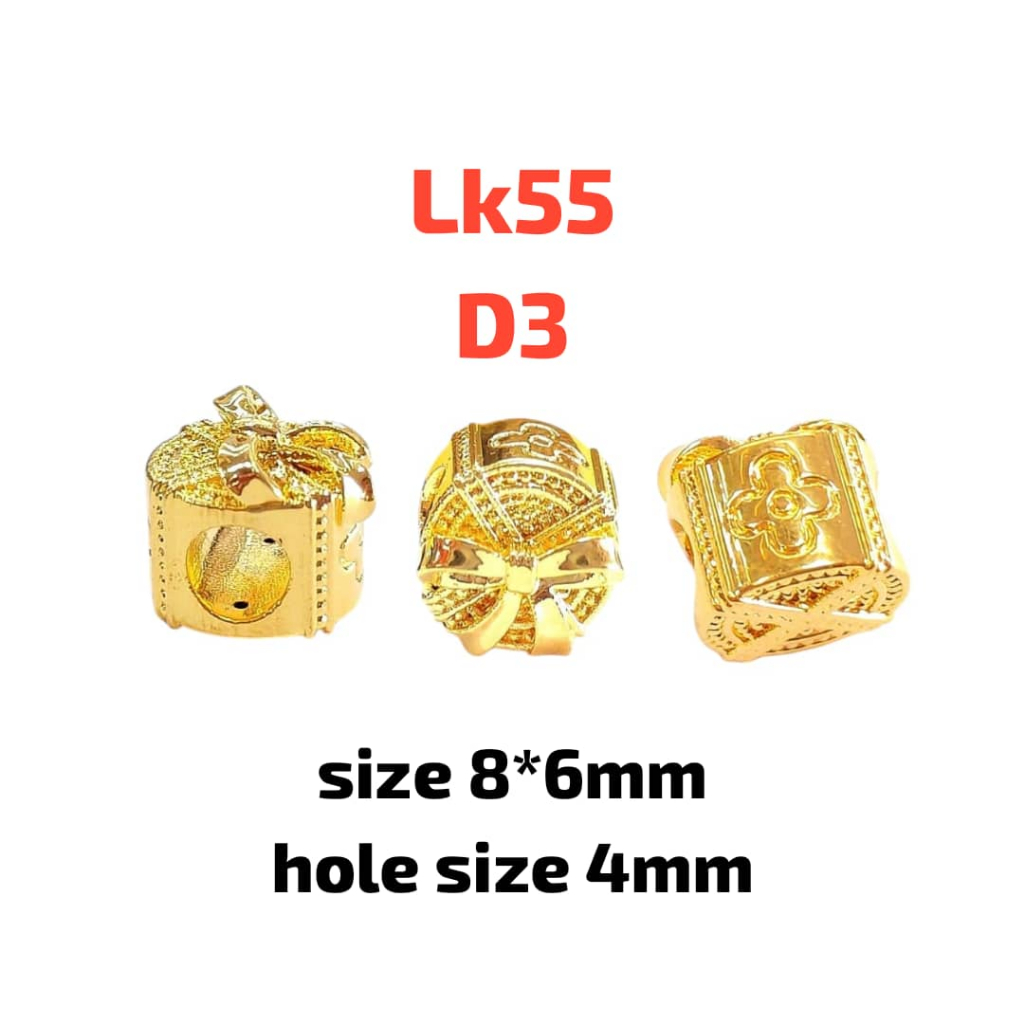 ZA23 Wing Sing Loket Emas 916 5G Beads Charm Reben Lucky Leaf Fesyen ...