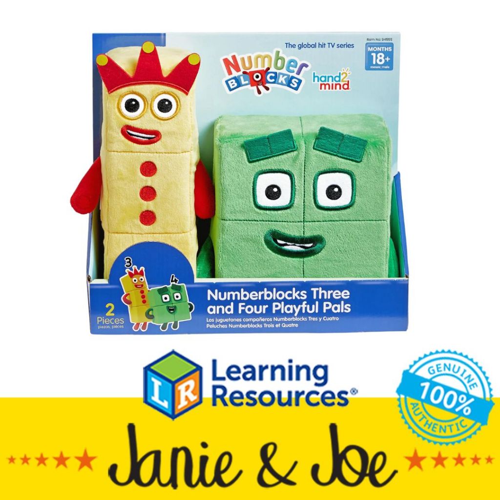 Learning Resources Numberblocks Three and Four Playful Pals Plush by ...