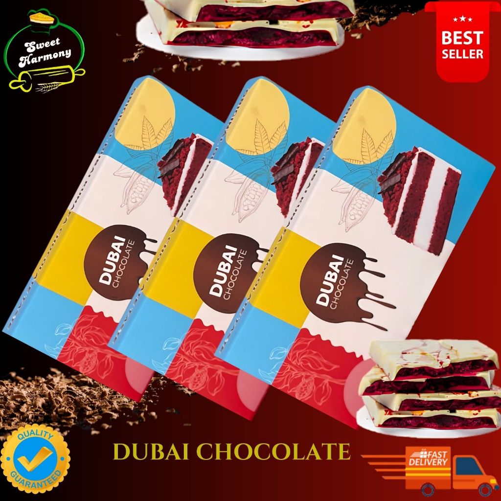 Dubai Chocolate! Original Dubai Red Velvet Chocolate/ Cokelat Dubai ...