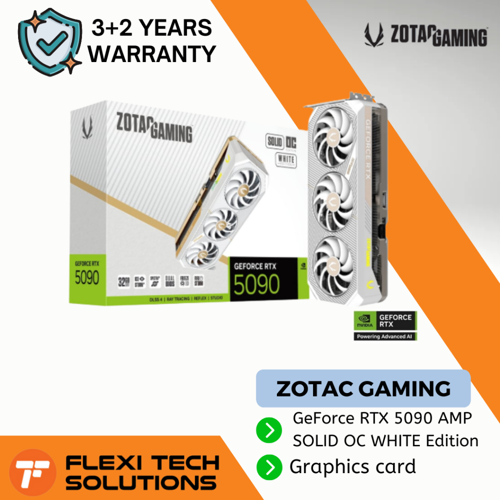Flexi Tech ZOTAC GAMING GeForce RTX 5090 SOLID OC White Edition | Shopee Malaysia