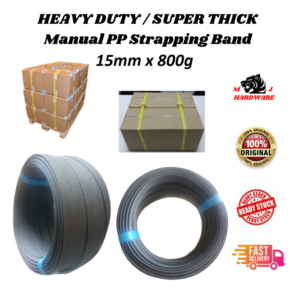SUPER THICK Heavy Duty 15mmx800g Manual PP Strapping Band Packing Belt ...