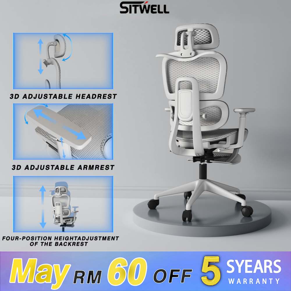 SitWell W90 Professional Ergonomic Office Chair Gaming Chair Adjustable ...