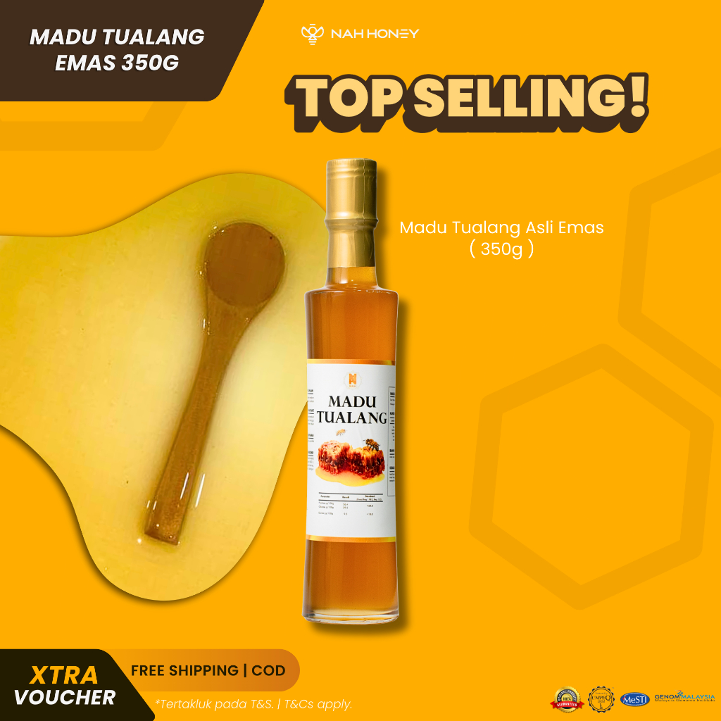 Madu Tualang Emas Gunung Asli Liar - 1 Botol 350g - Nah Honey | Shopee ...