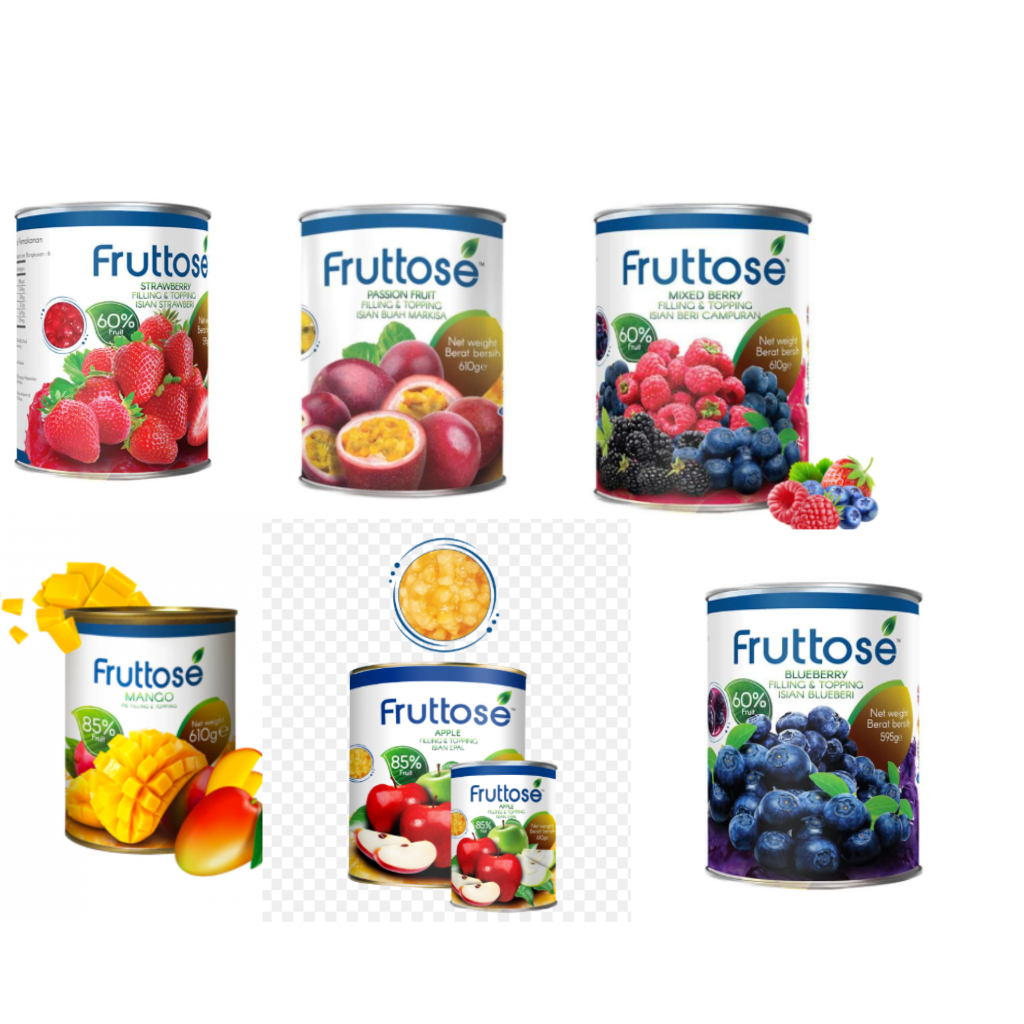 FRUTTOSE Filling & Topping 60% - 595gm ( Blueberry / Strawberry / Mango / Passion Fruit / Mixed ...