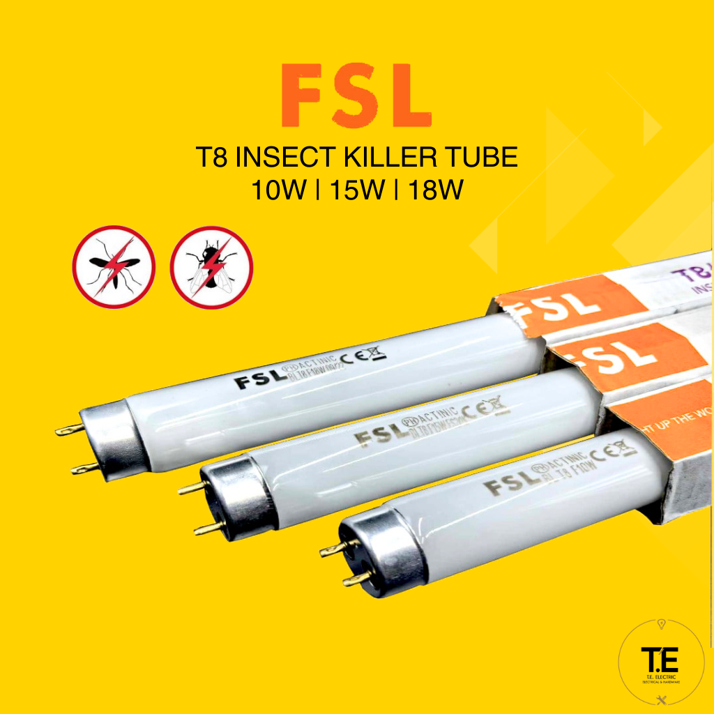 10W 15W 18W BLACK LIGHT | T8 INSECT KILLER TUBE | BL | FSL foshan lighting | Shopee Malaysia